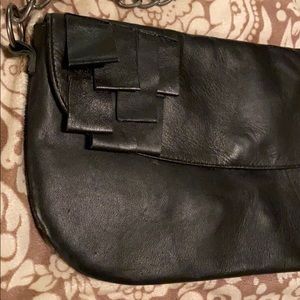 NAF NAF | Bags | Naf Naf Sheep Leather Black Chained Purse | Poshmark